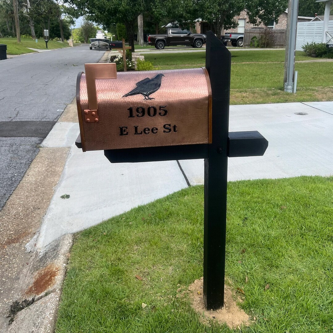Post Mounted Custom Copper Mailbox- Copper&black - Etsy