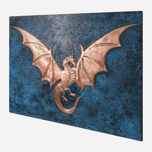 Copper Backsplash Panel (dragon With Wings, Blue Patina) - Etsy