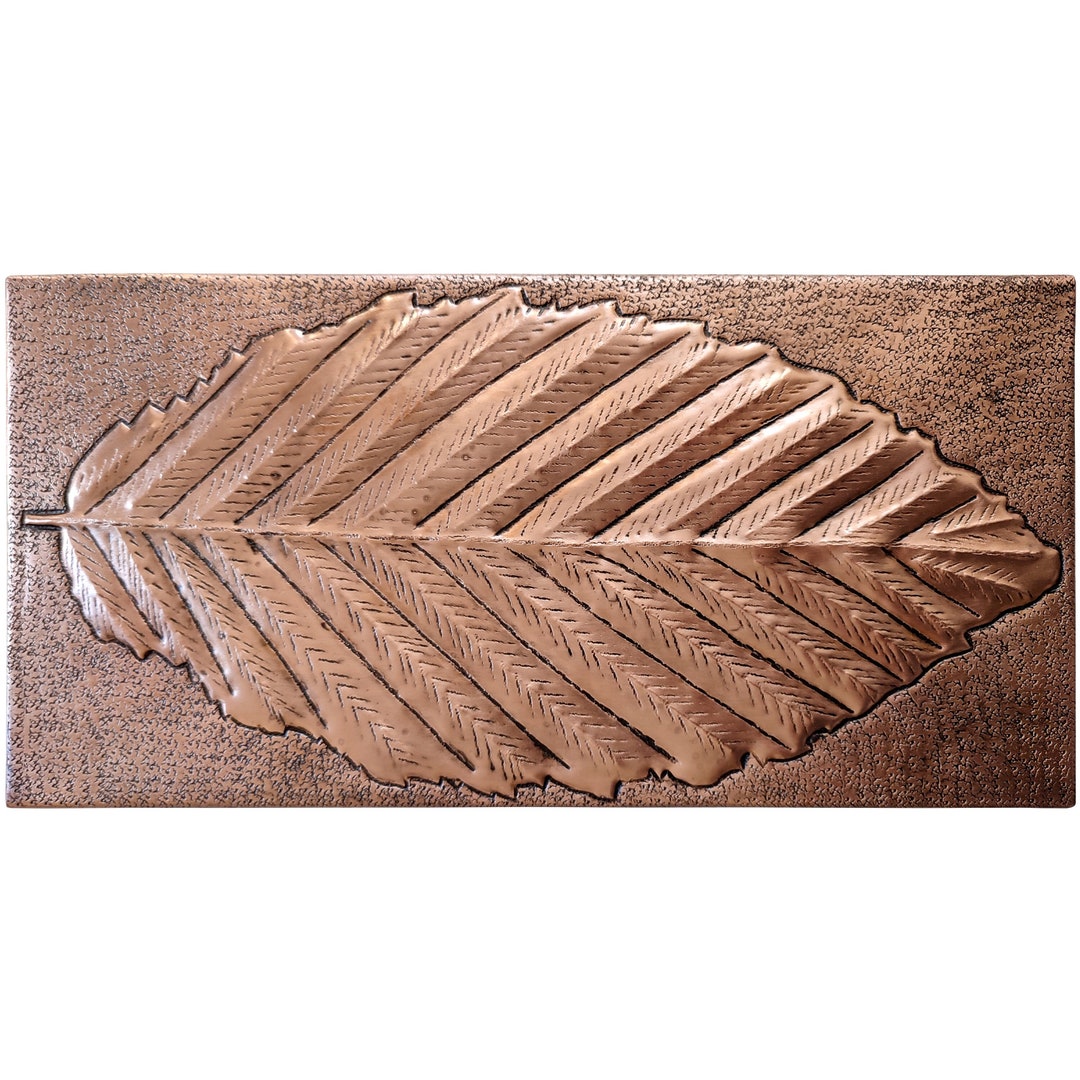 Leaf Copper Wall Tile, Tree Leaf Kitchen Backsplash Tile, Handmade Leaf ...