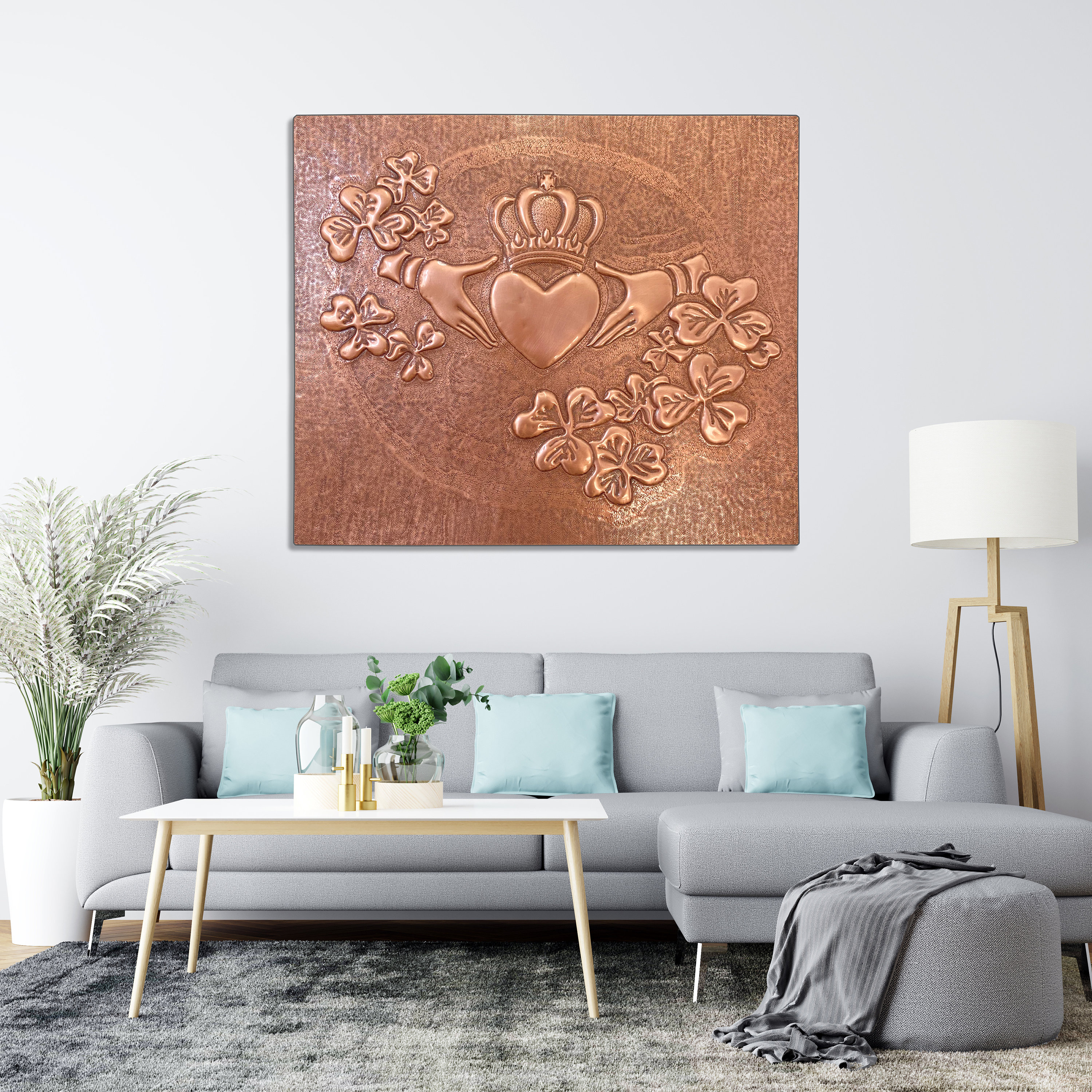 Hand Hammered Copper Claddagh Wall Decor: Shamrock Irish Gift - Etsy