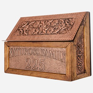 Mailbox, Handmade Mailbox for Outside, Wood and Copper Mailbox ...