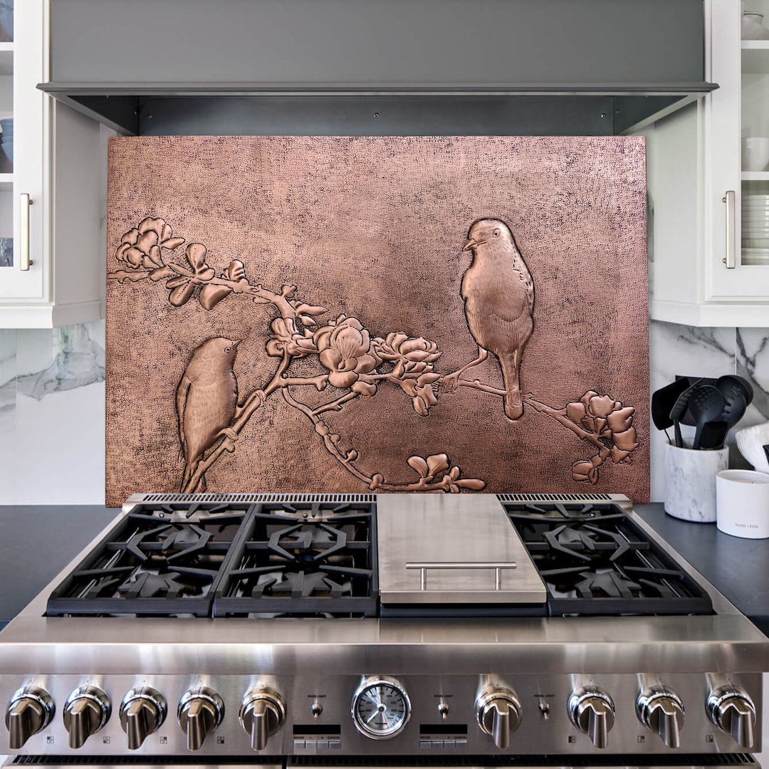 Couple Birds Backsplash Tile Above Oven, Love Birds Backsplash Decor ...