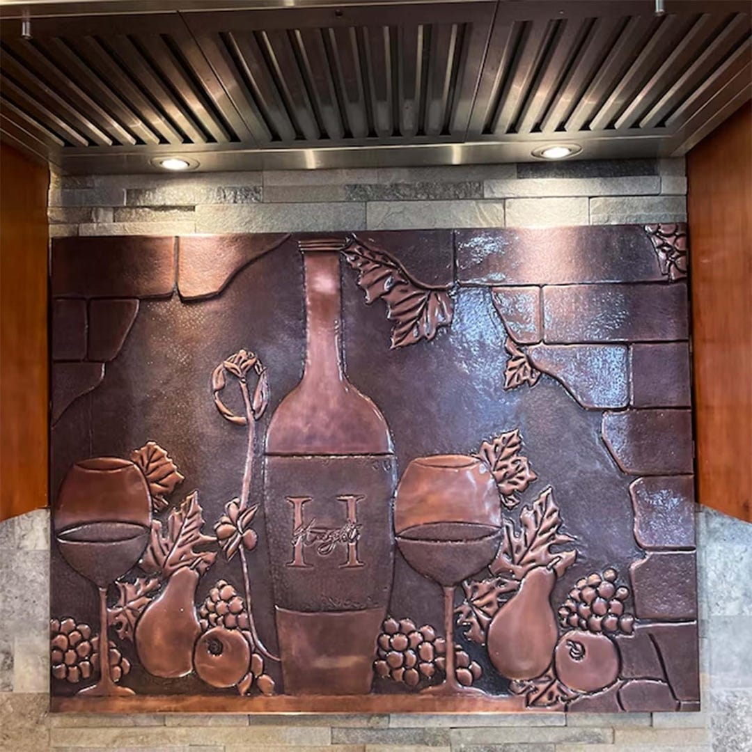 Vineyard Copper Backsplash Mural - Etsy