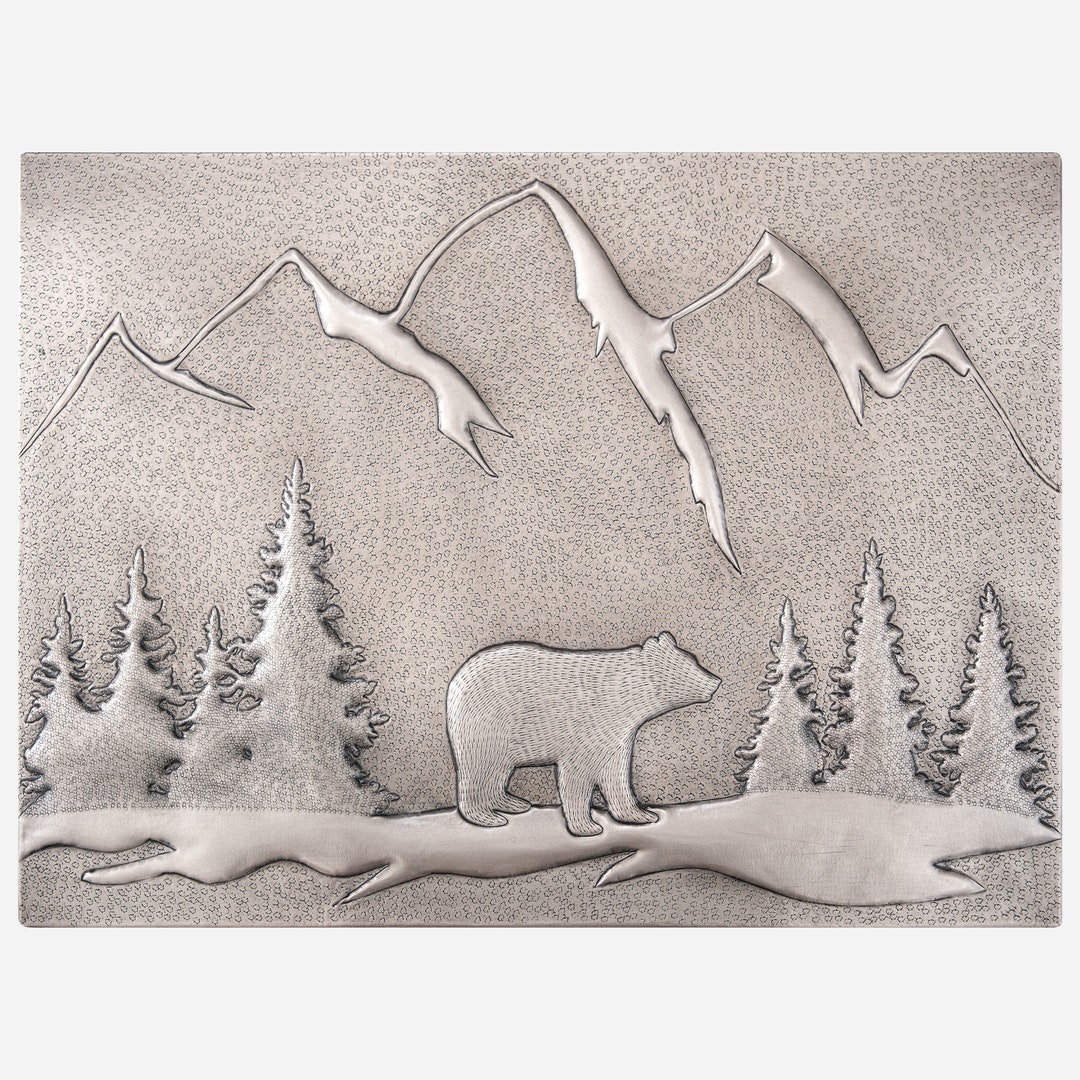 Kitchen Backsplash Tile 18x24 Gray Bear Scene - Etsy