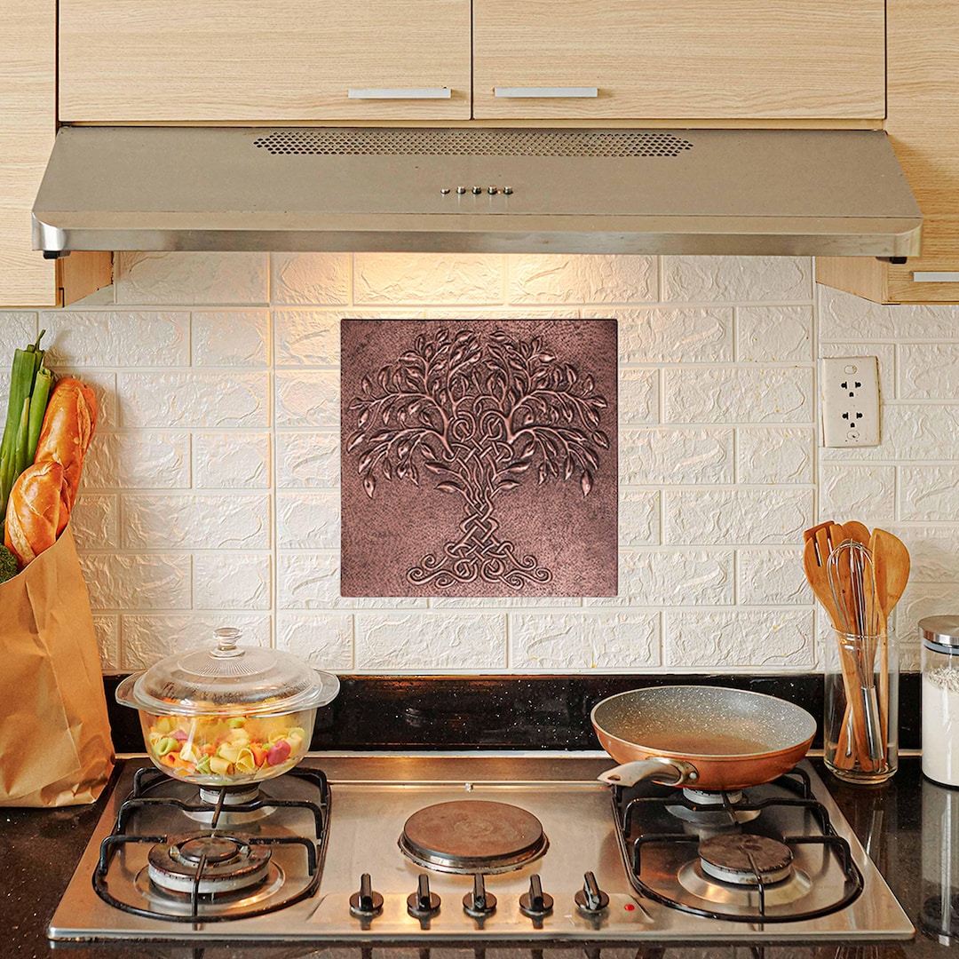 Handmade Copper Kitchen Backsplash: Celtic Tree of Life Tile (11.9"x11 ...