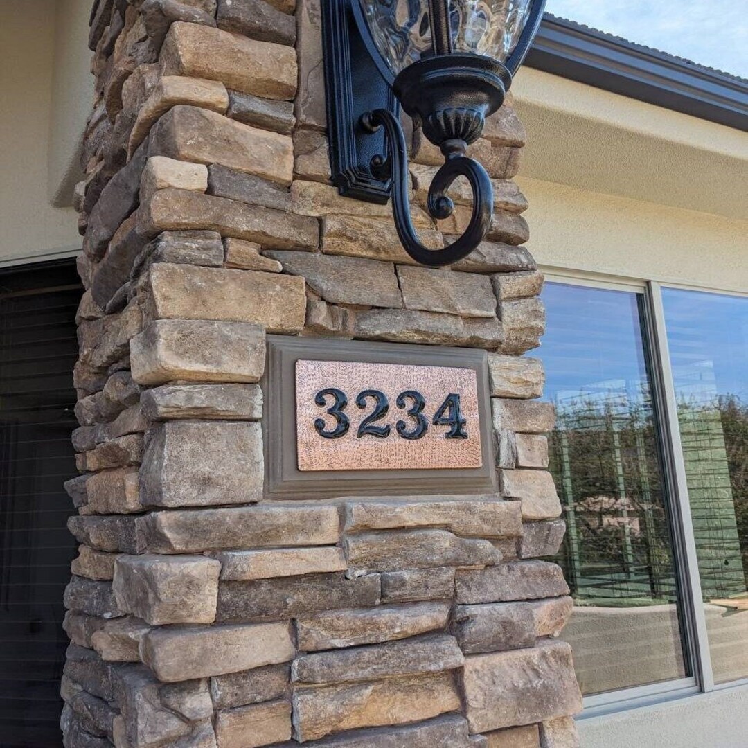 Address Plaque, Personalized Number Sign, Metal Number Plaque, Handmade ...