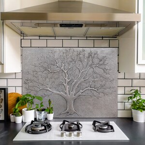 Unique Backsplash Tile 24x32 Gray Tree of Family - Etsy