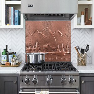 Horses Kitchen Backsplash Tile, Copper Horse Scene Art Tile, Farmhouse ...