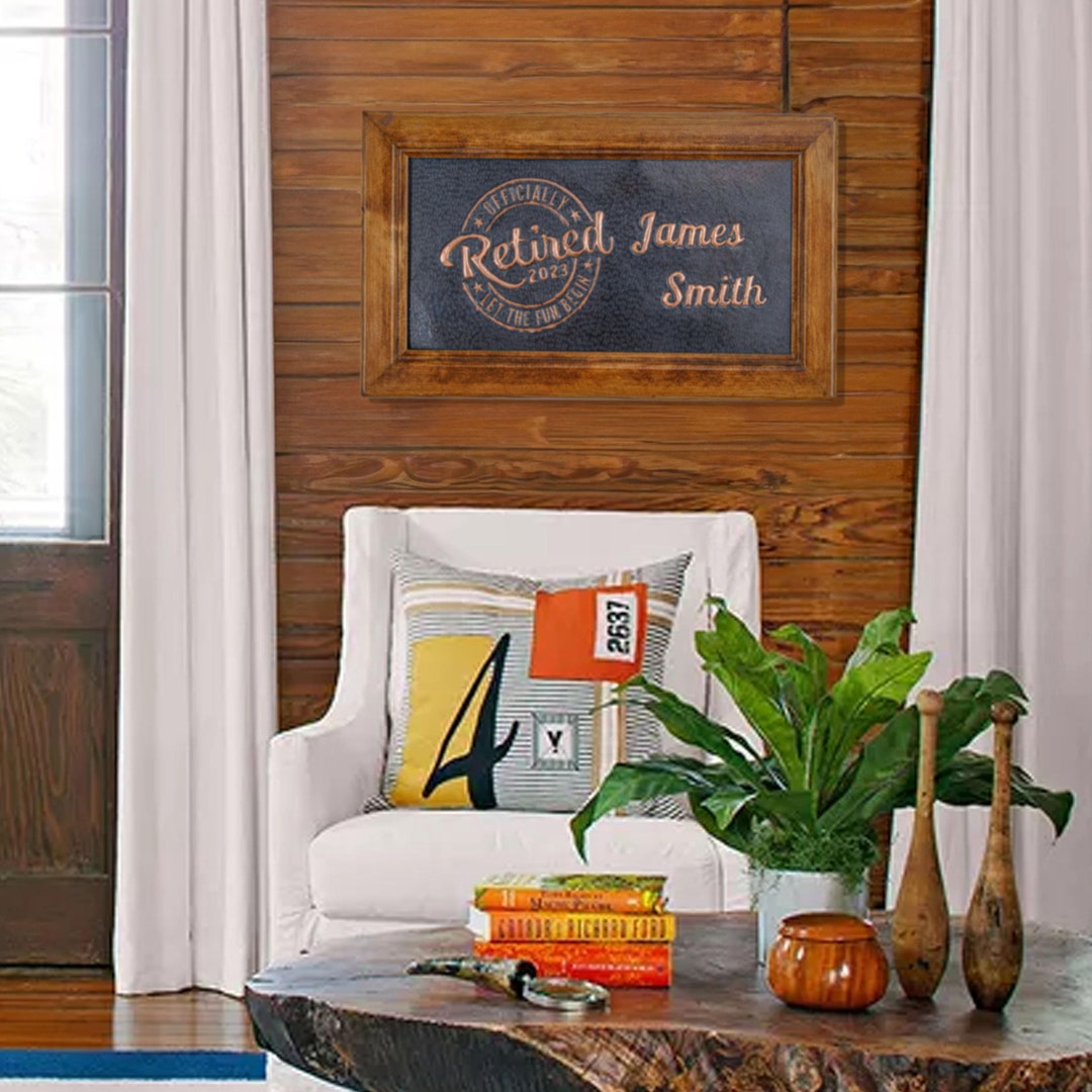 Retirement Sign, Custom Retirement Gift, Personalized Retirement Wall ...