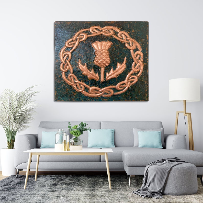 Scottish Thistle With Celtic Border Thistle Wall Decor - Etsy
