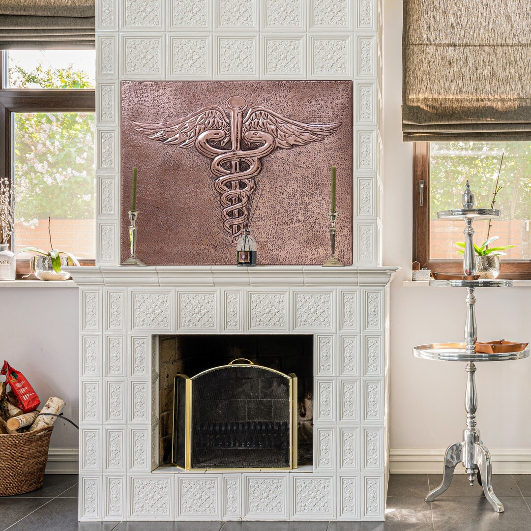 Caduceus Copper Tile Gift for Doctors Caduceus Symbol Metal - Etsy