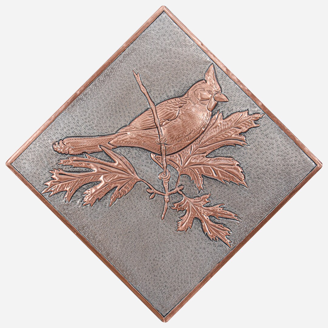 Copper Backsplash Panel northern Cardinal Bird on a Branch - Etsy