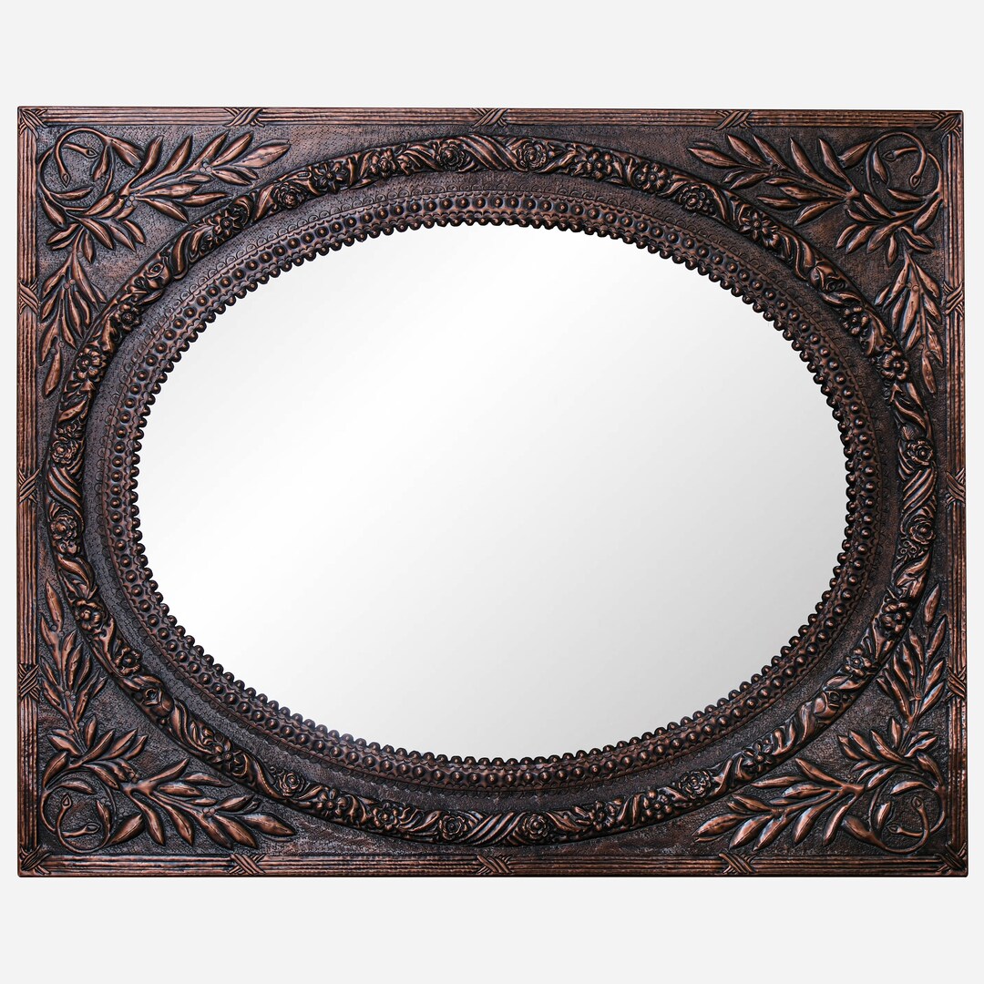 Wall Mounted Copper Mirror, Custom Copper Mirror for Home, Rustic Wall ...