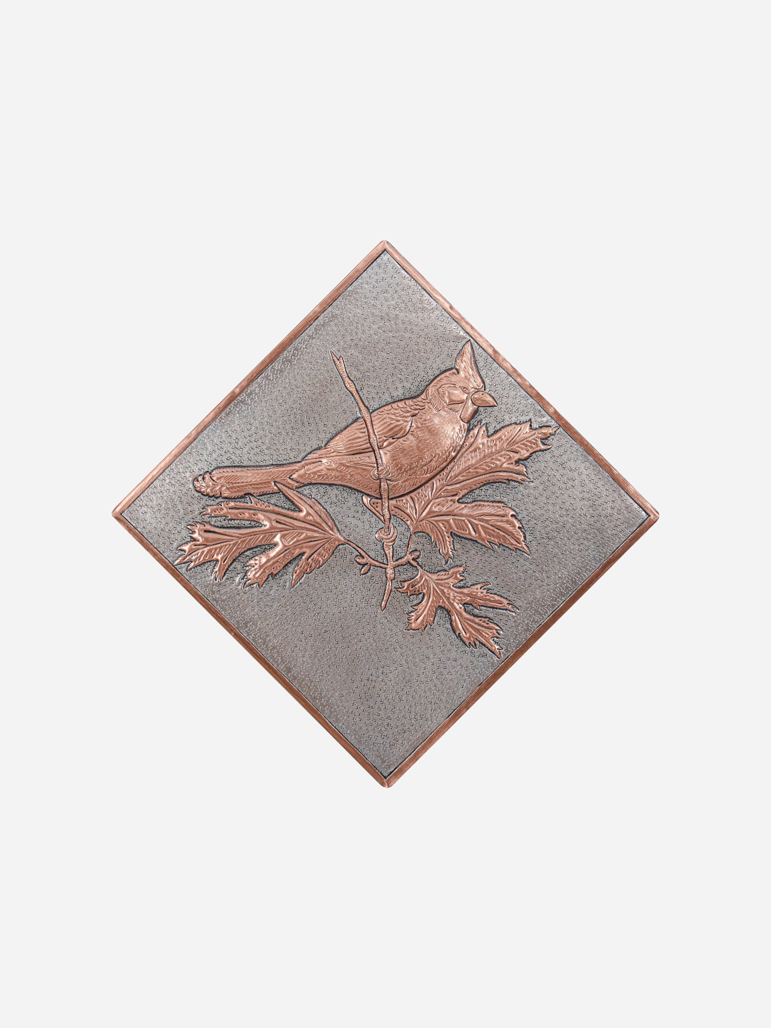 Copper Backsplash Panel (northern Cardinal Bird on a Branch, Silver ...