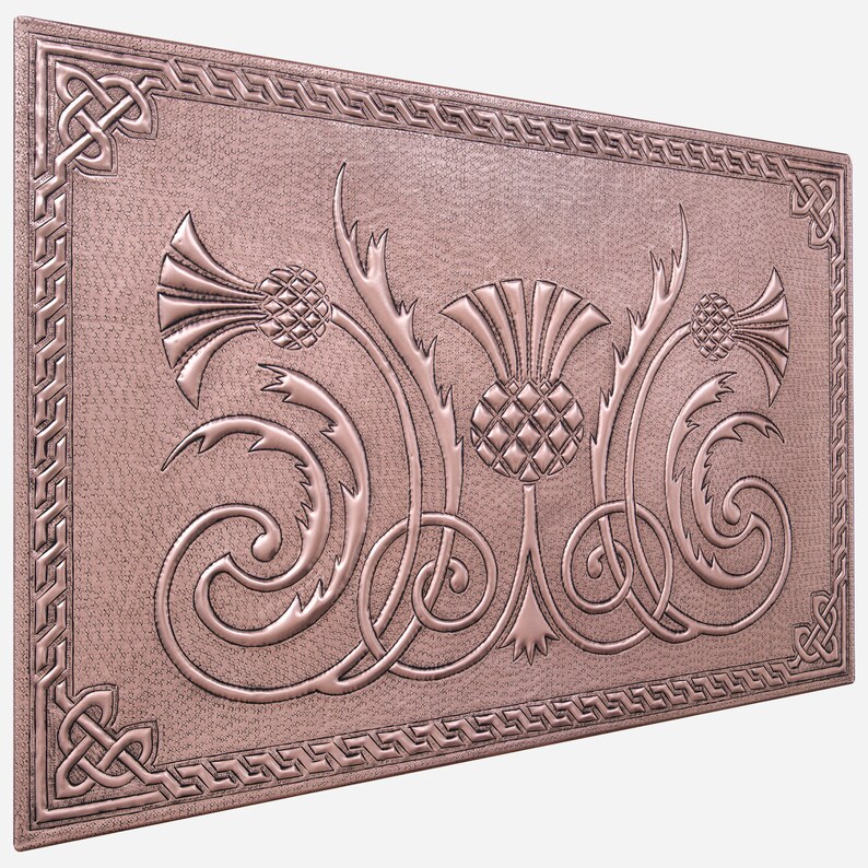 Celtic Copper Backsplash Artwork- Artisan Embossed Knotwork Metal ...