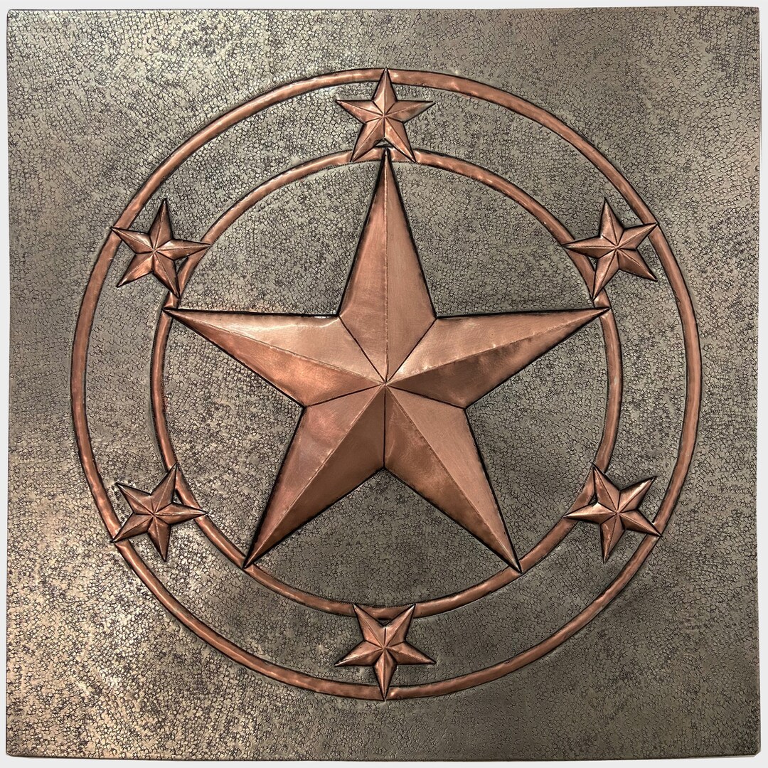 Unique Backsplash 28x28 Gray&copper Texas Star - Etsy