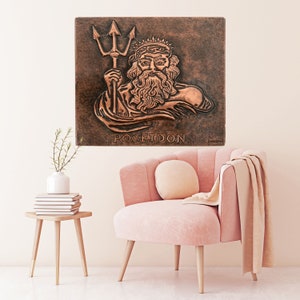 Greek God of Sea Handmade Mural Tile, Indoor Outdoor Mural Decor ...