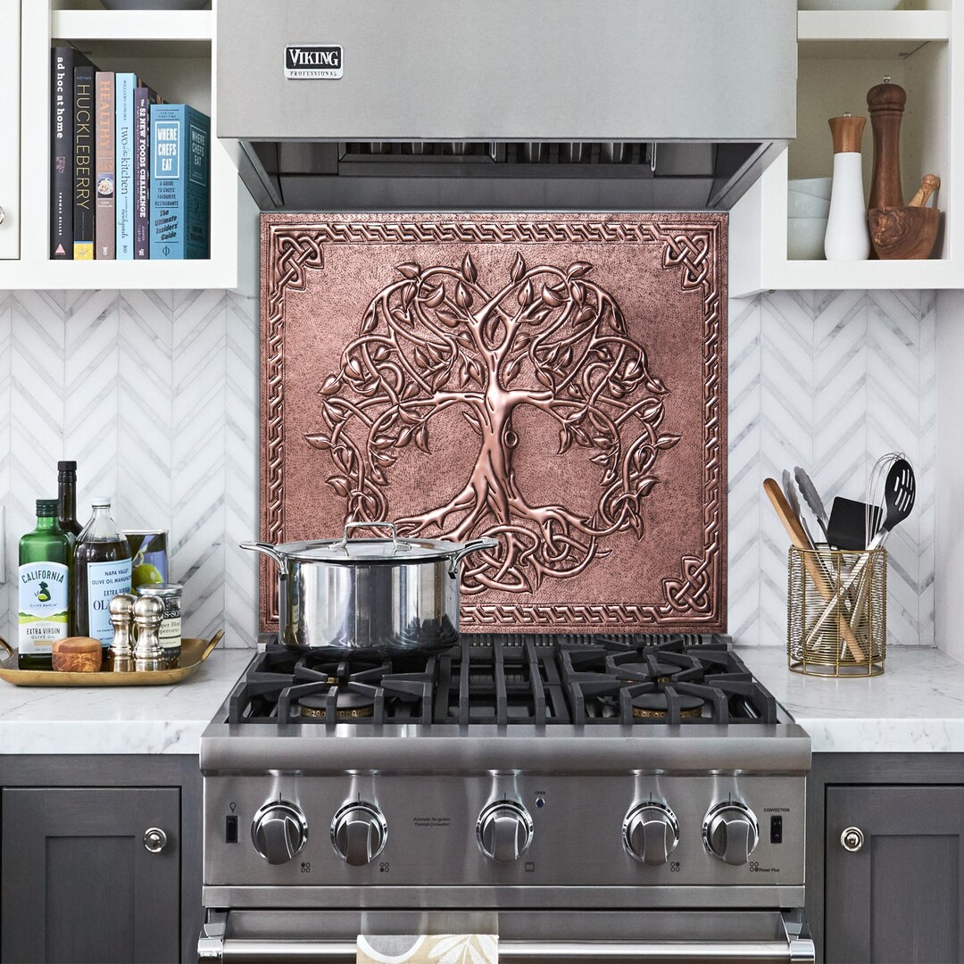 Celtic Tree With Roots Copper Mural, Celtic Knots Border, Indoor ...
