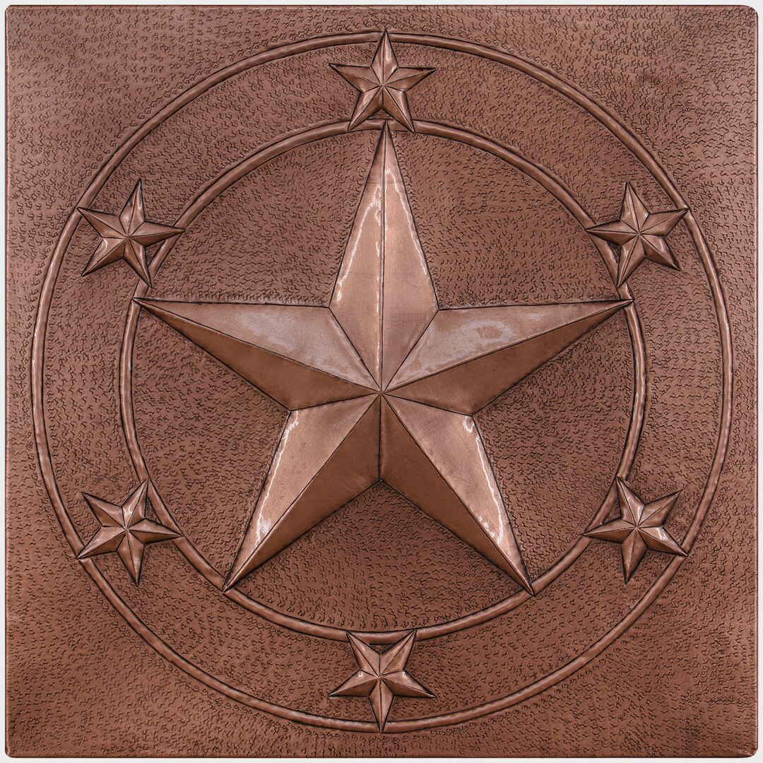 Cooktop Backsplash 28x28 Copper Texas Star - Etsy