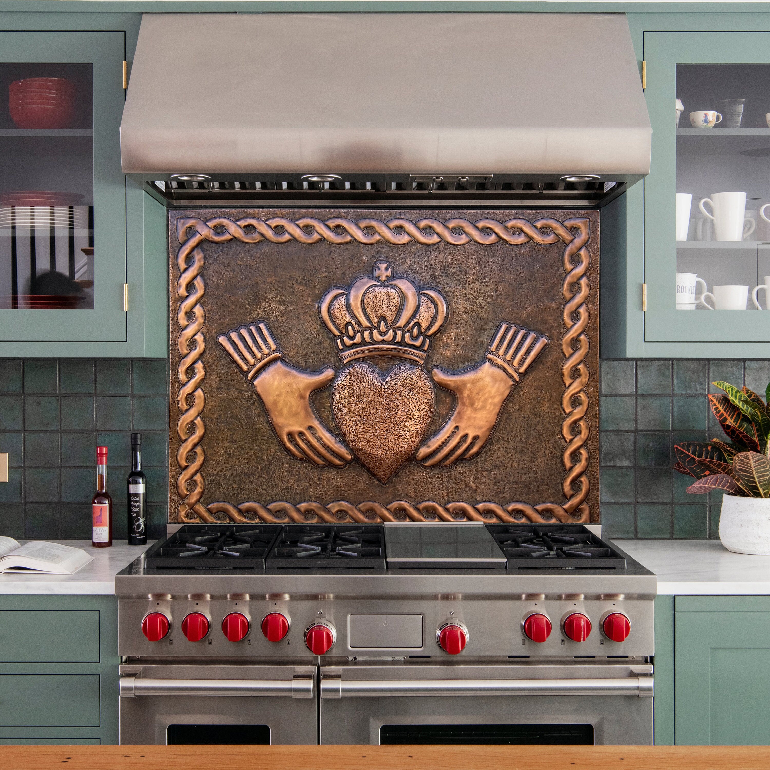 Claddagh Irish Wall Art With Celtic Knots Backsplash Copper - Etsy