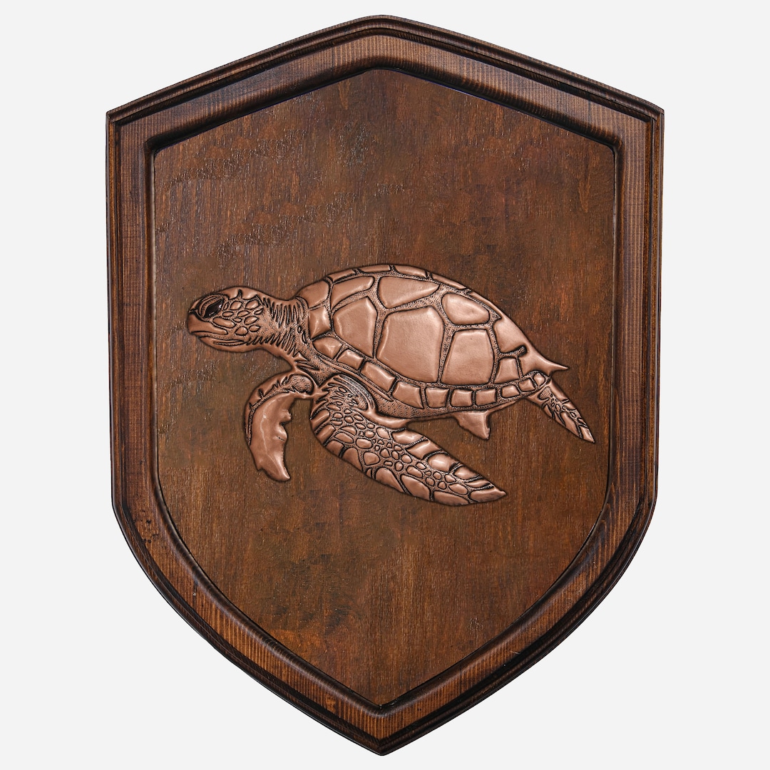 Copper Sea Turtle Wall Sculpture ocean Ambler Handcrafted Nautical Home ...