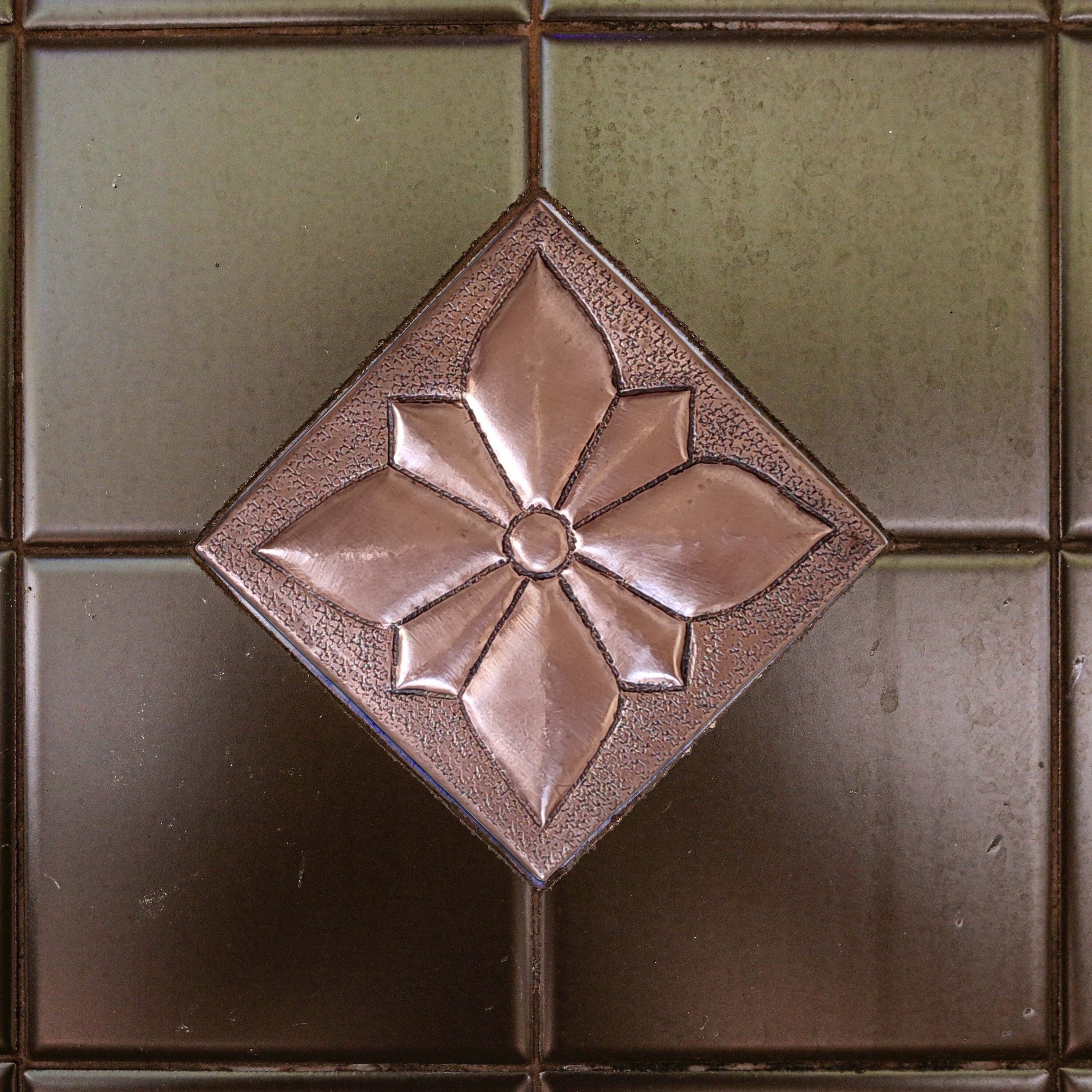 Flower Copper Tile Hand Hammered Patinated Waxed Floral Tile | Etsy
