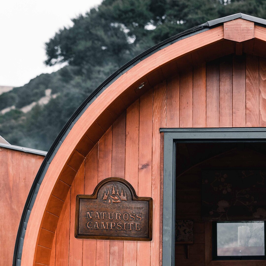 Log Cabin Sign, Custom Wood Framed Copper Sign, Campside Signage ...