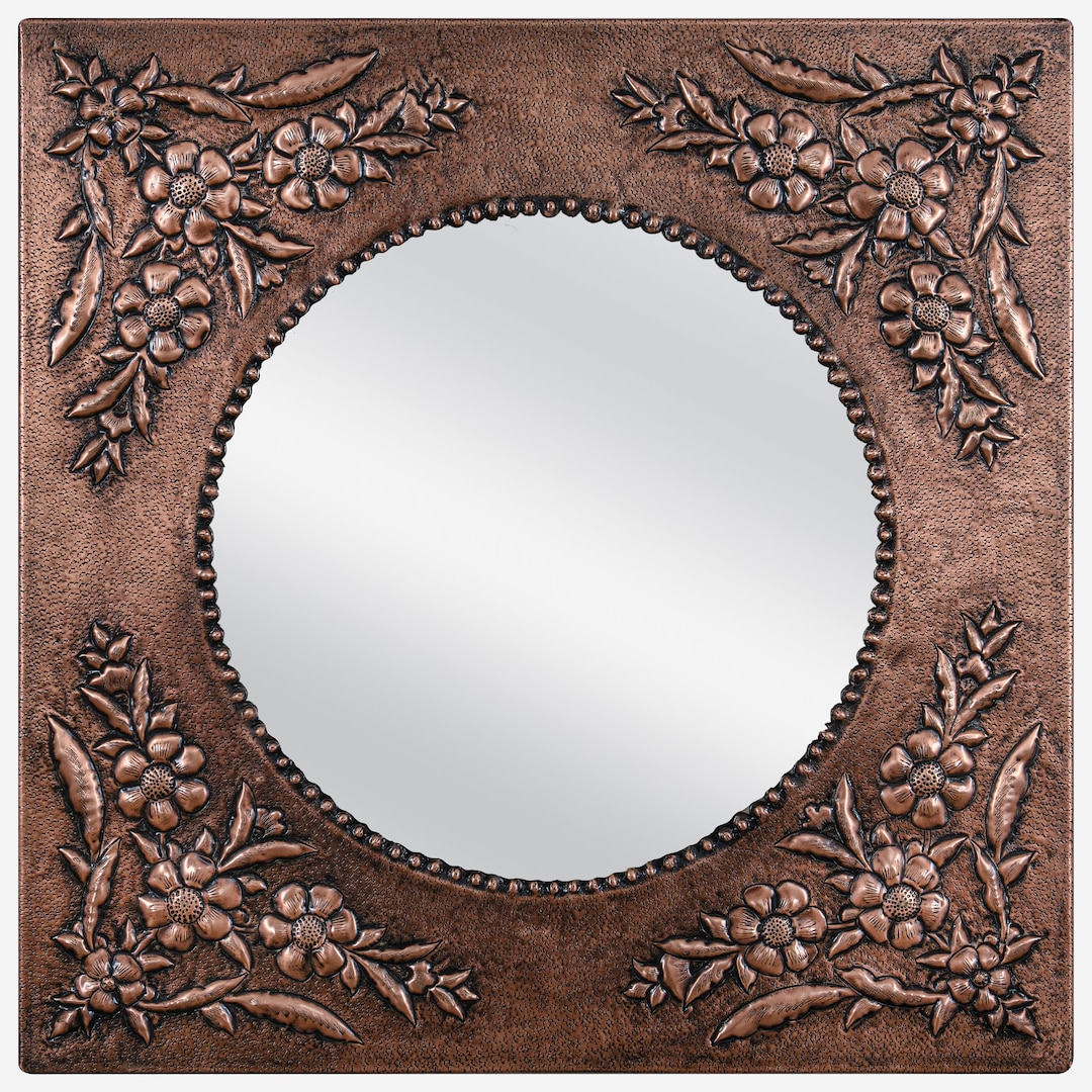 Large Copper Mirror, Bath Mirror, Square Mirror for Wall, Custom Mirror ...