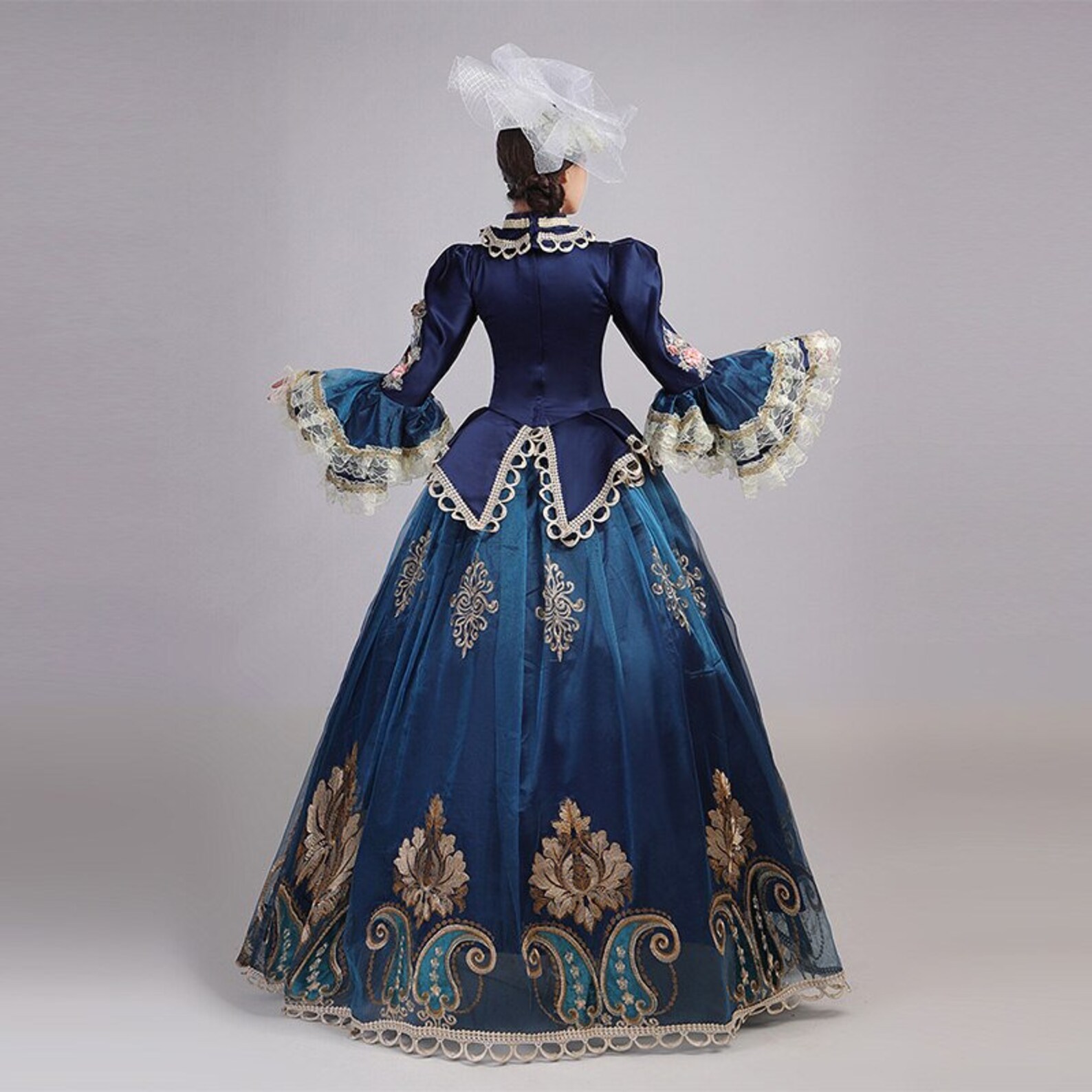 Vestido medieval rococó barroco María Antonieta bola azul | Etsy