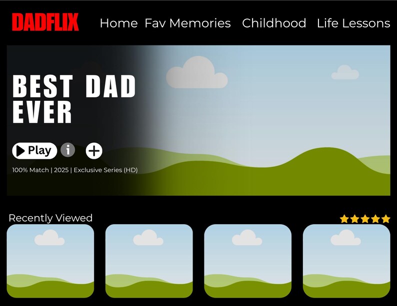 Editable Dadflix Canva Template Funny Digital Father’s Day Gift From ...