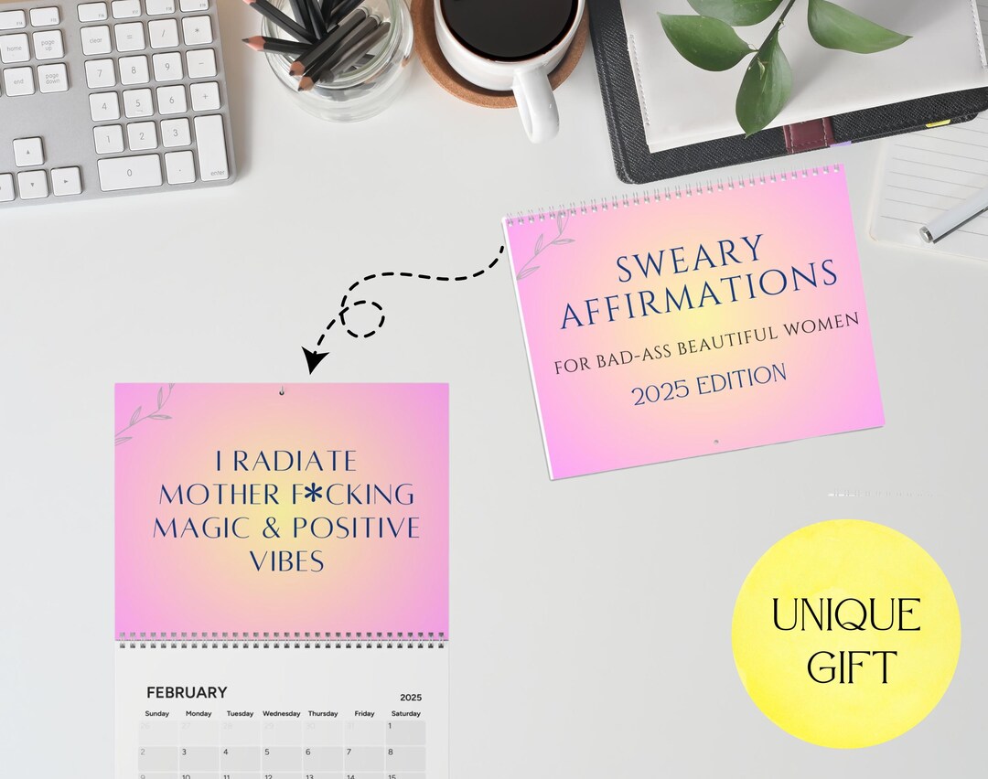 Custom Swearing Calendar, 2025 Calendar for Badass Women, Planner ...