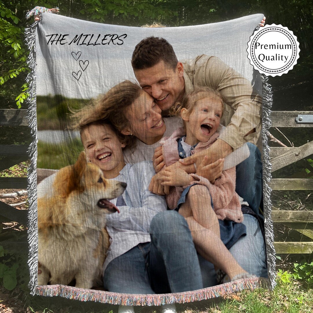 Custom Woven Blanket - Custom Text, Photo Blanket, Cozy Throw ...