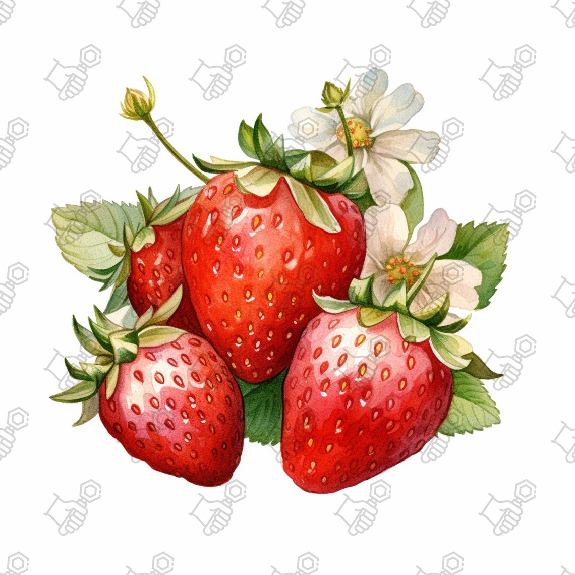 Strawberry Art Print Bundle - Strawberry Wall Art - Bakery Print ...