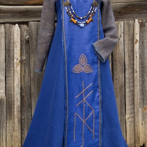 Embroidered Viking Apron Dress Set: Celtic Runes, Norse Festival ...