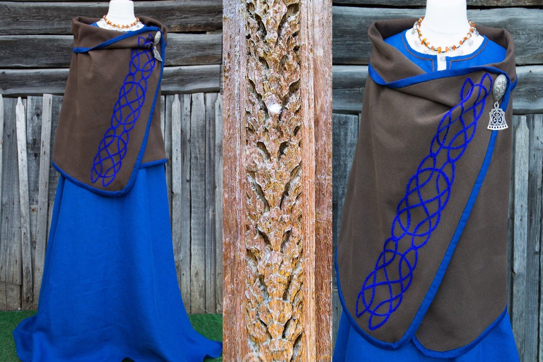 Viking Medieval Cloak: Rectangular Natural Fabric Coat for Men & Women ...