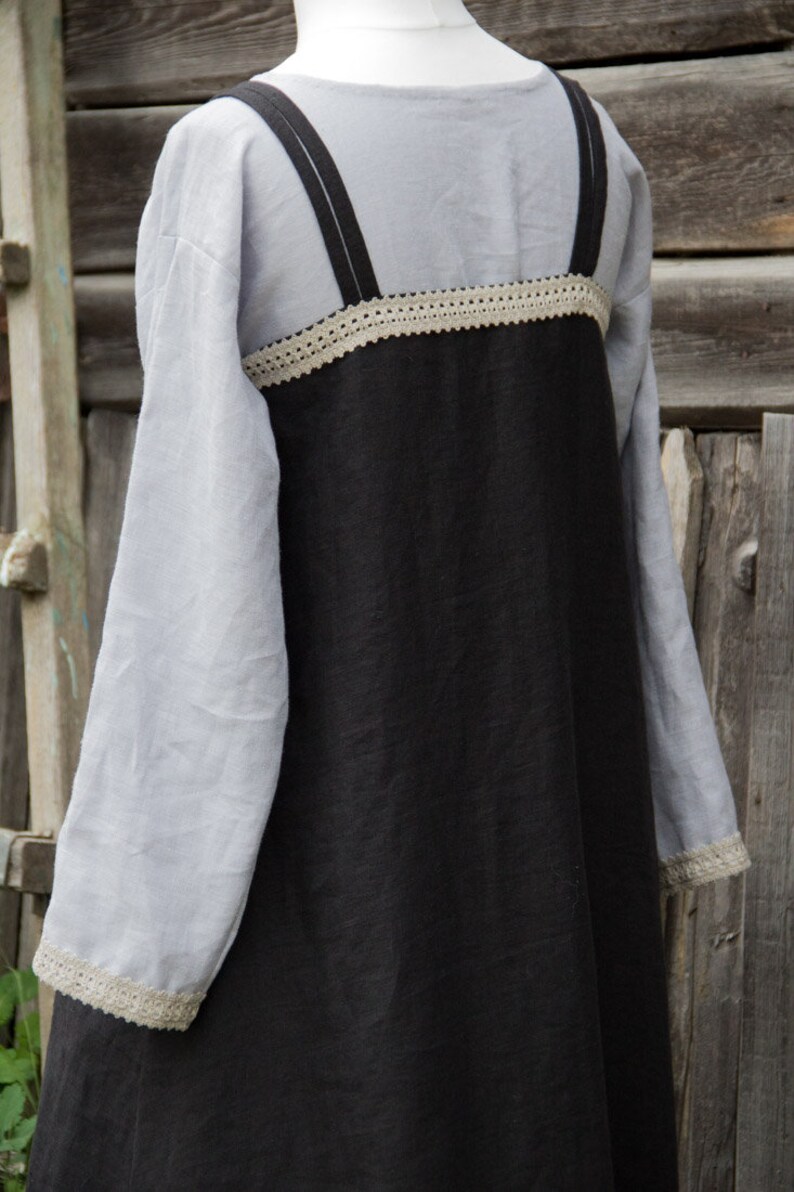 Viking Apron Dress Set Linen Eco Dress Viking Dress - Etsy