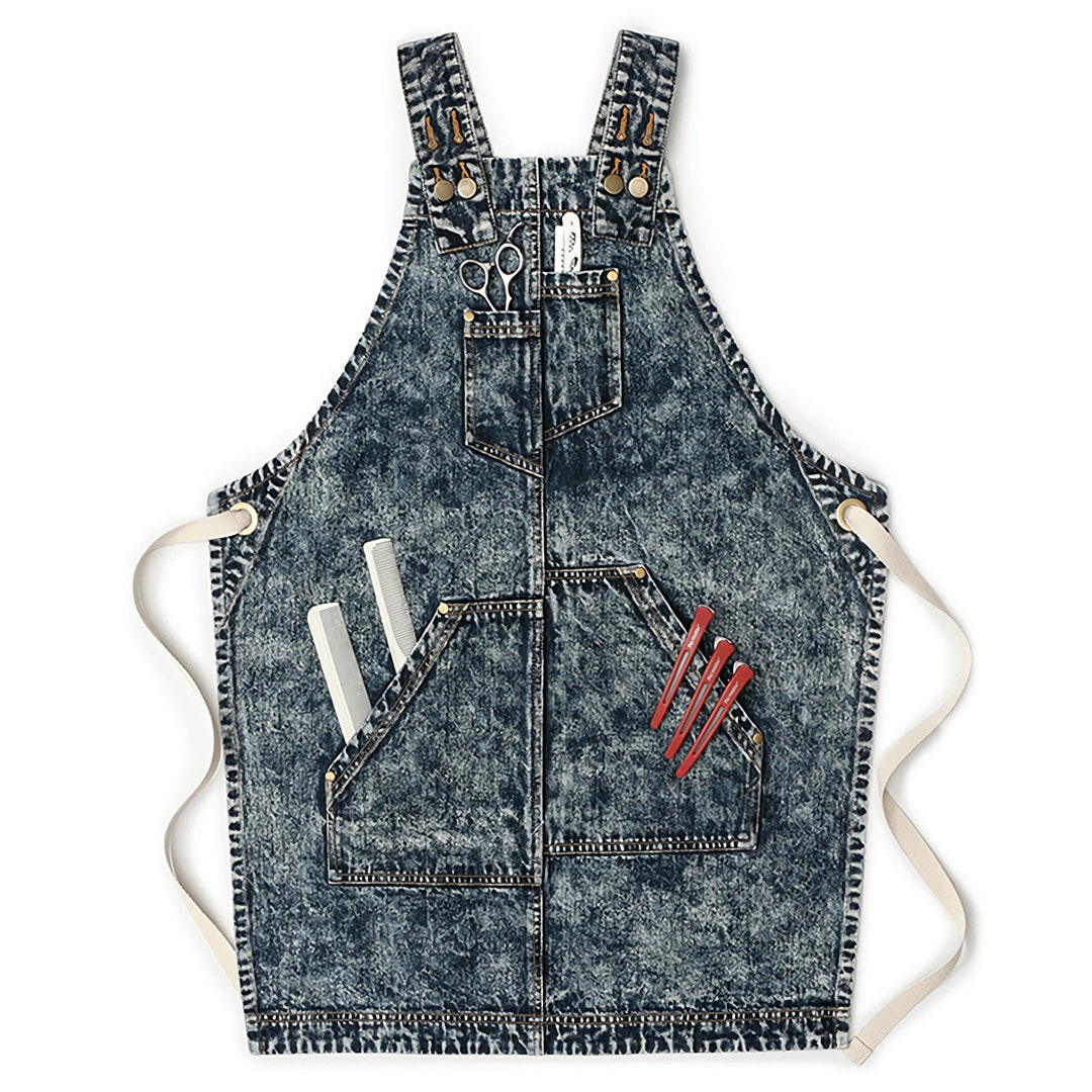 Customized Personalized Thick Denim Apron Barber Haircutter Coiffeur ...