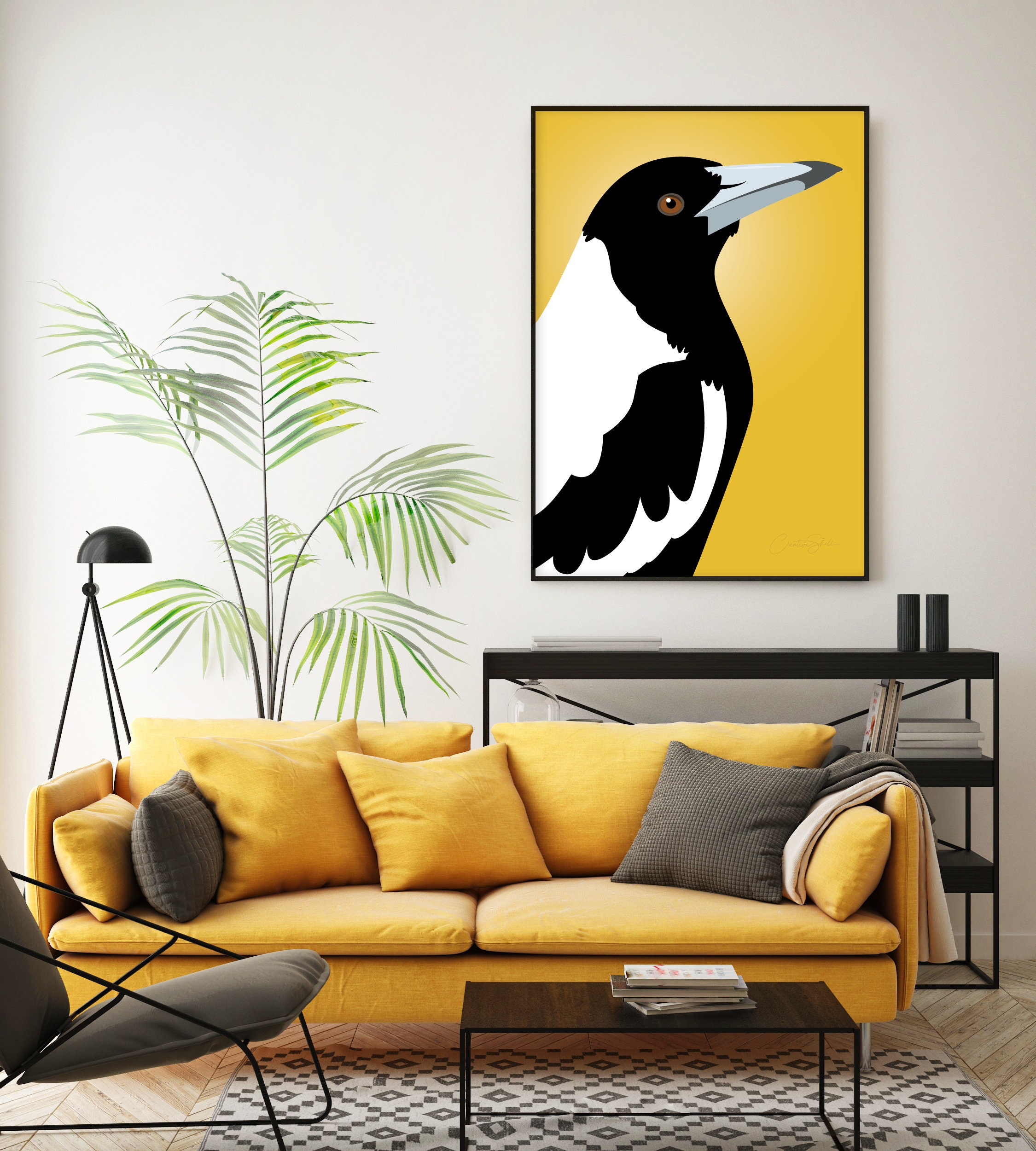 Magpie Print, Bird Print, Australian Bird Wall Art, Digital ...