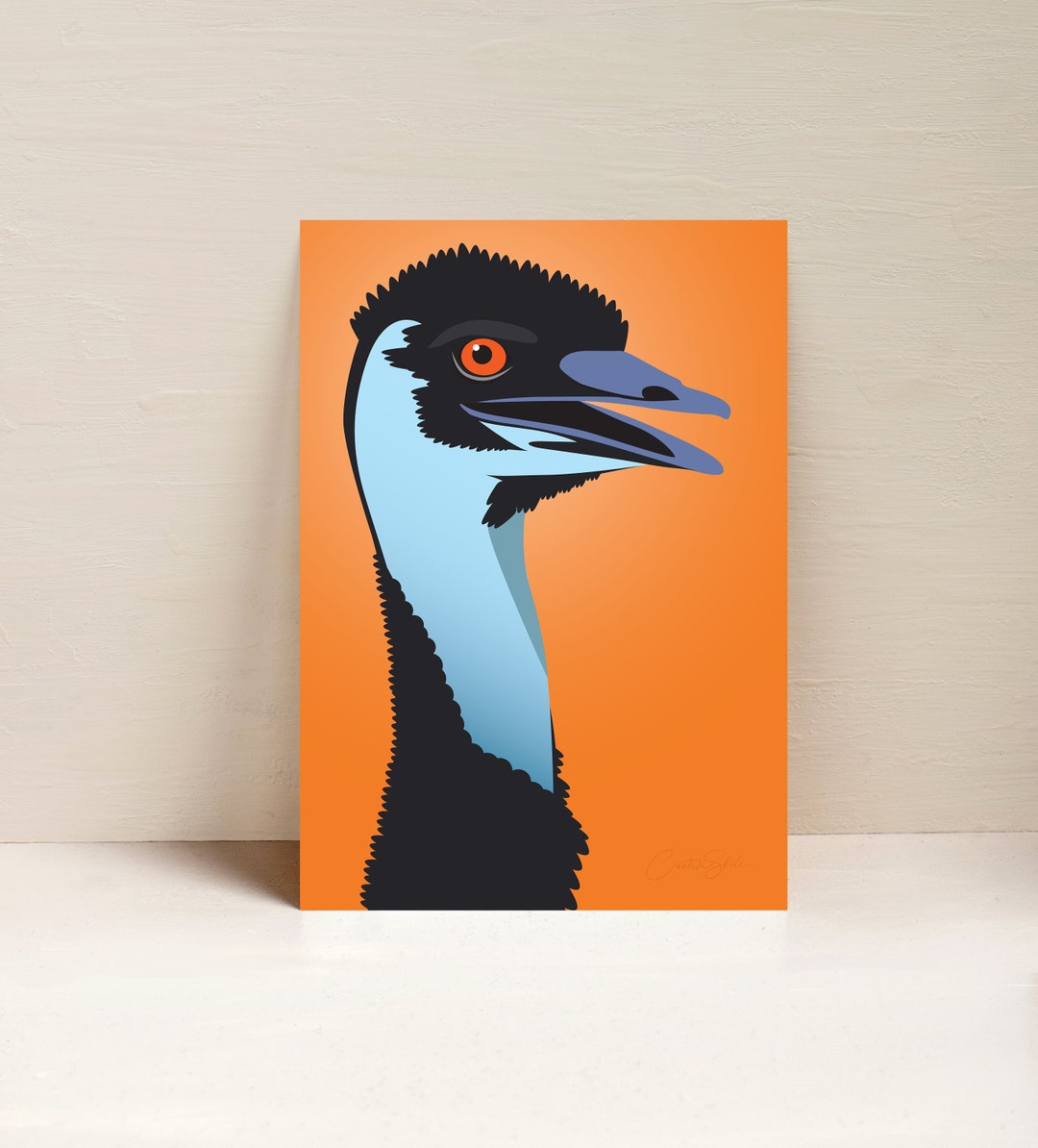 Emu Print, Bird Print, Australian Bird Wall Art, Digital Illustration ...