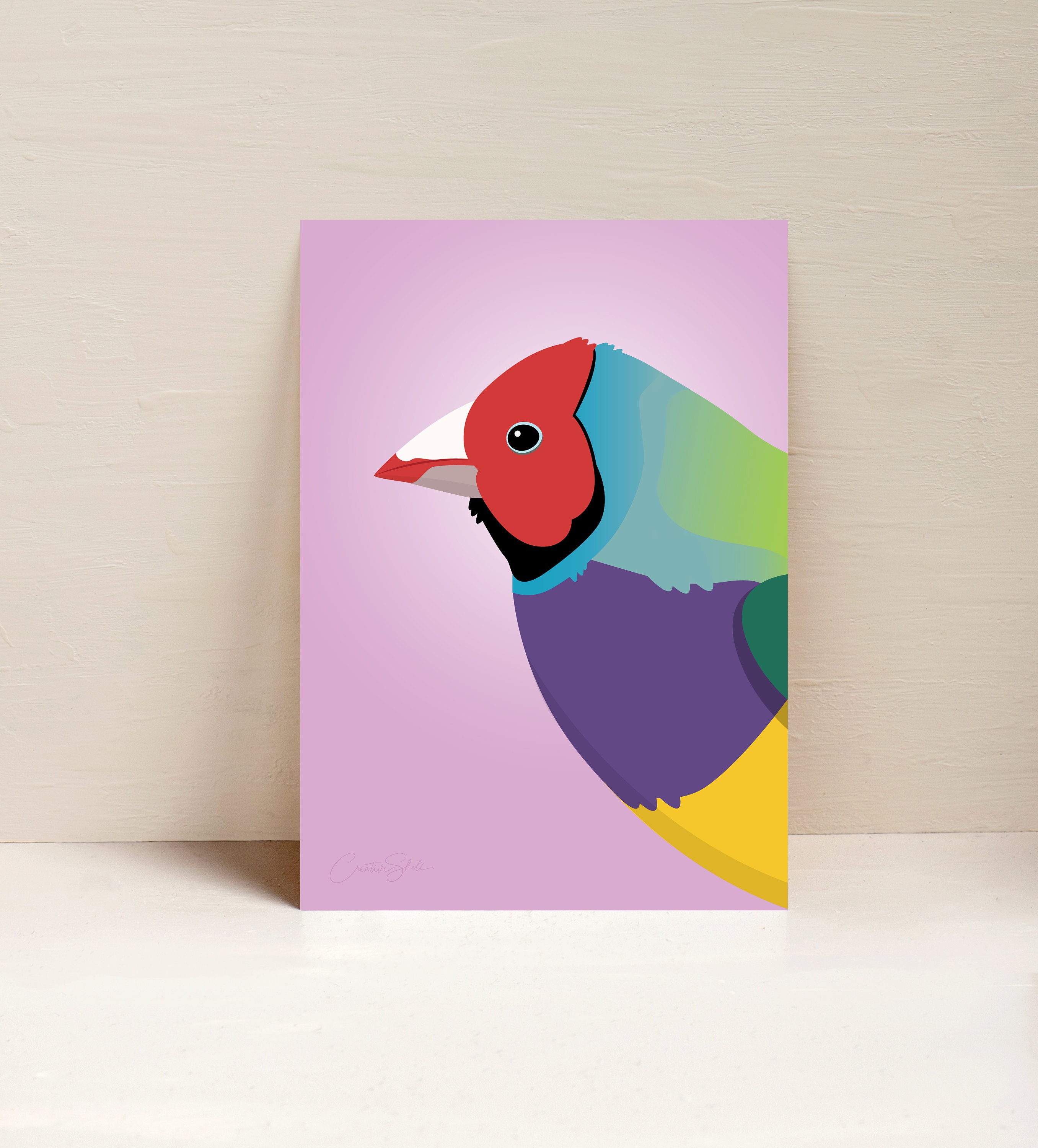 Finch Print, Bird Print, Australian Bird Wall Art, Digital Illustration ...