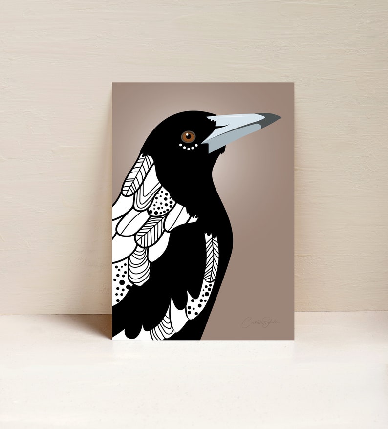 Magpie Print, Bird Print, Australian Bird Wall Art, Digital ...