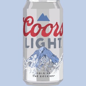 Small Wall Art- Coors Light Beer Print- Hand Painted, Original Art, 5x7 ...