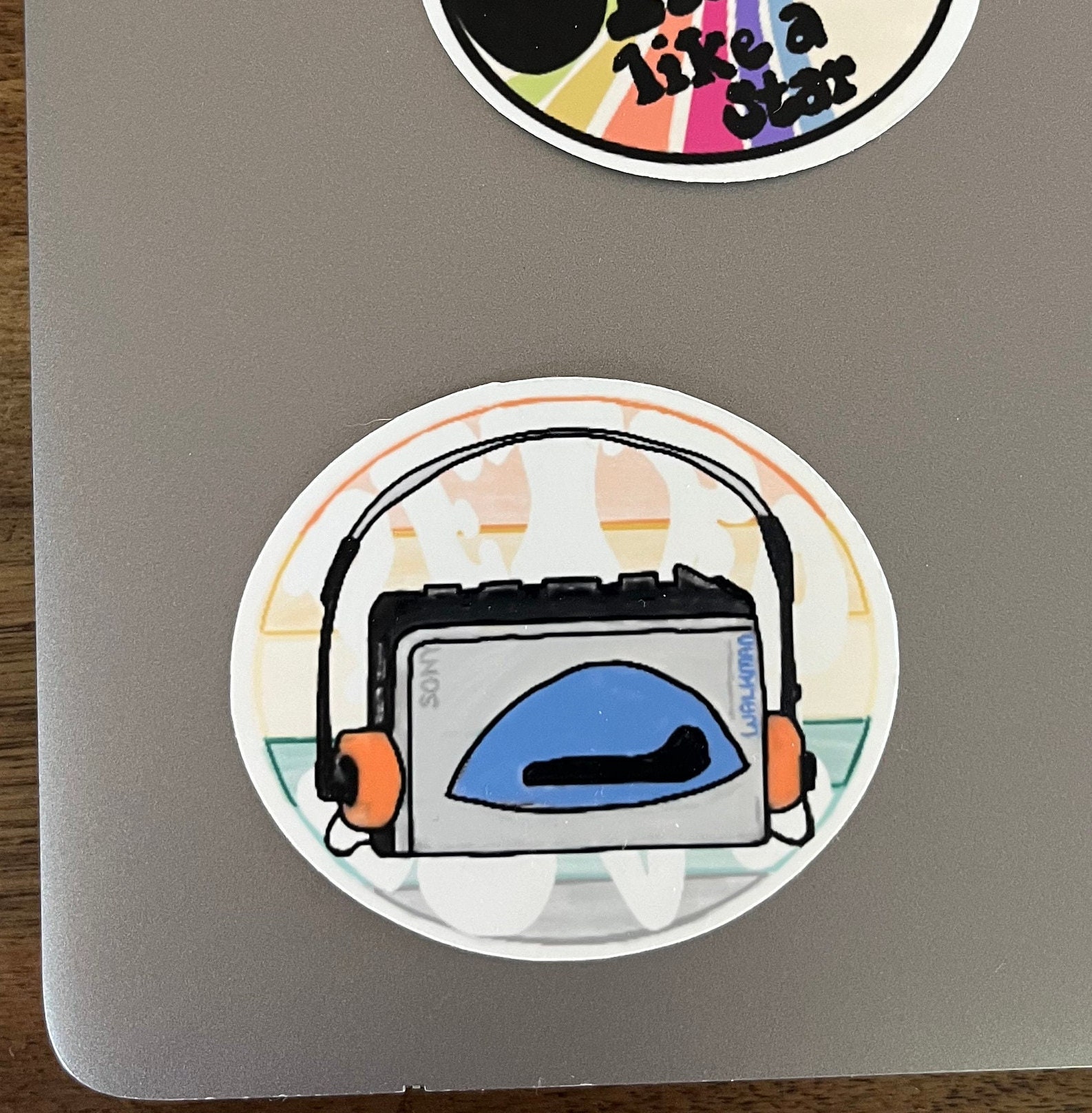 80s Walkman Sticker- Aesthetic, Weatherproof Sticker for Laptop, Kindle ...