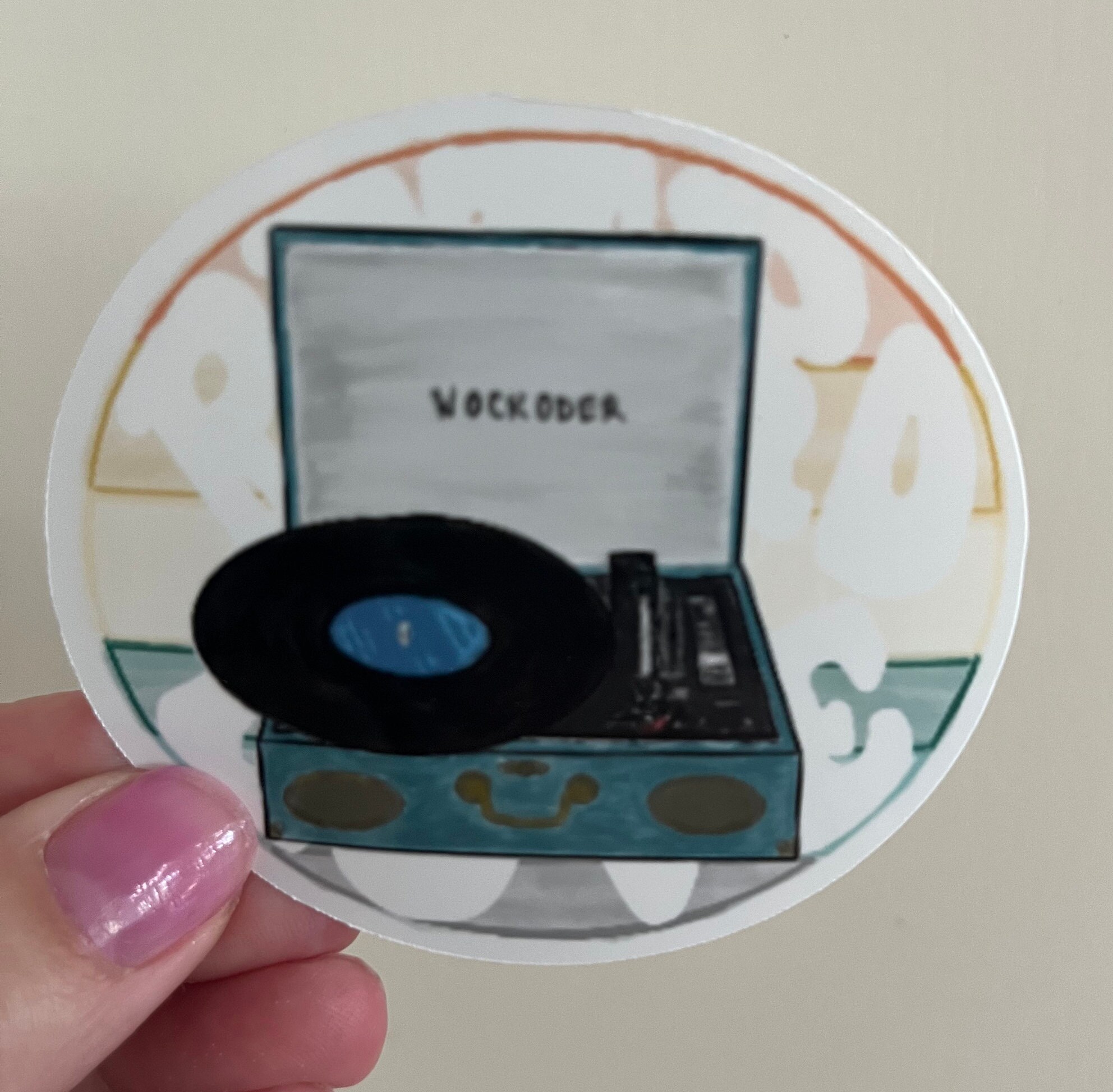 Record Player Sticker- Aesthetic, Weatherproof Sticker for Laptop ...