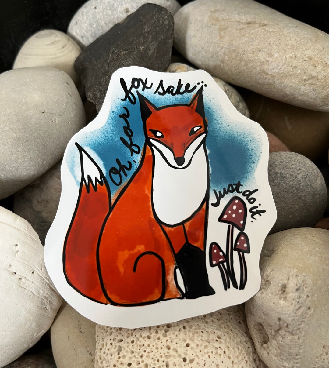 Fox Sticker/Decal/Art Oh For Fox Sake for laptops, water bottles ...