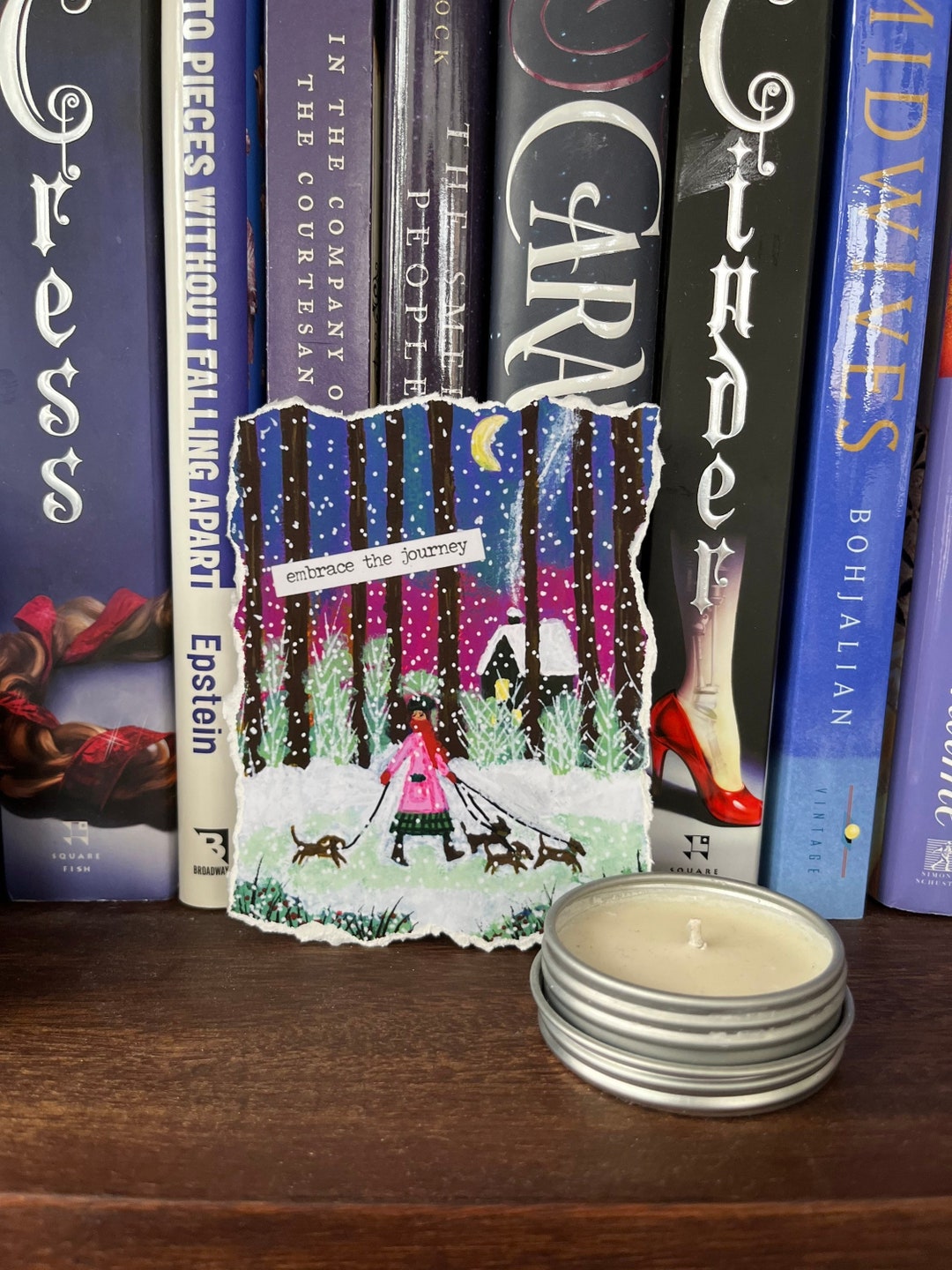 Small Wall Art- Walk in Winter Woods Tiny Painting- Hand Painted ...