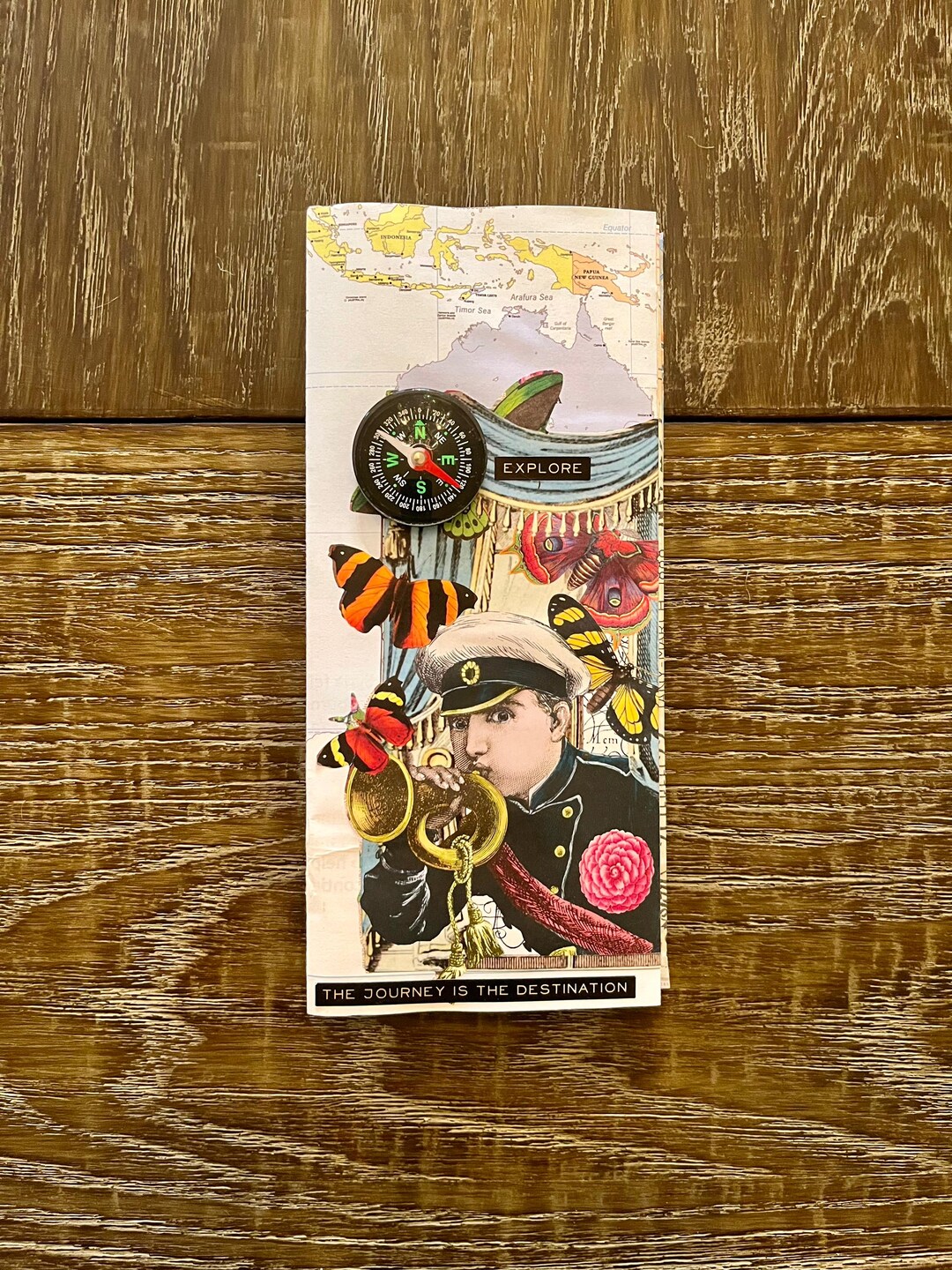 HANDMADE TRAVEL JOURNAL, One-of-a-kind, Folding Travel Journal, Pockets ...