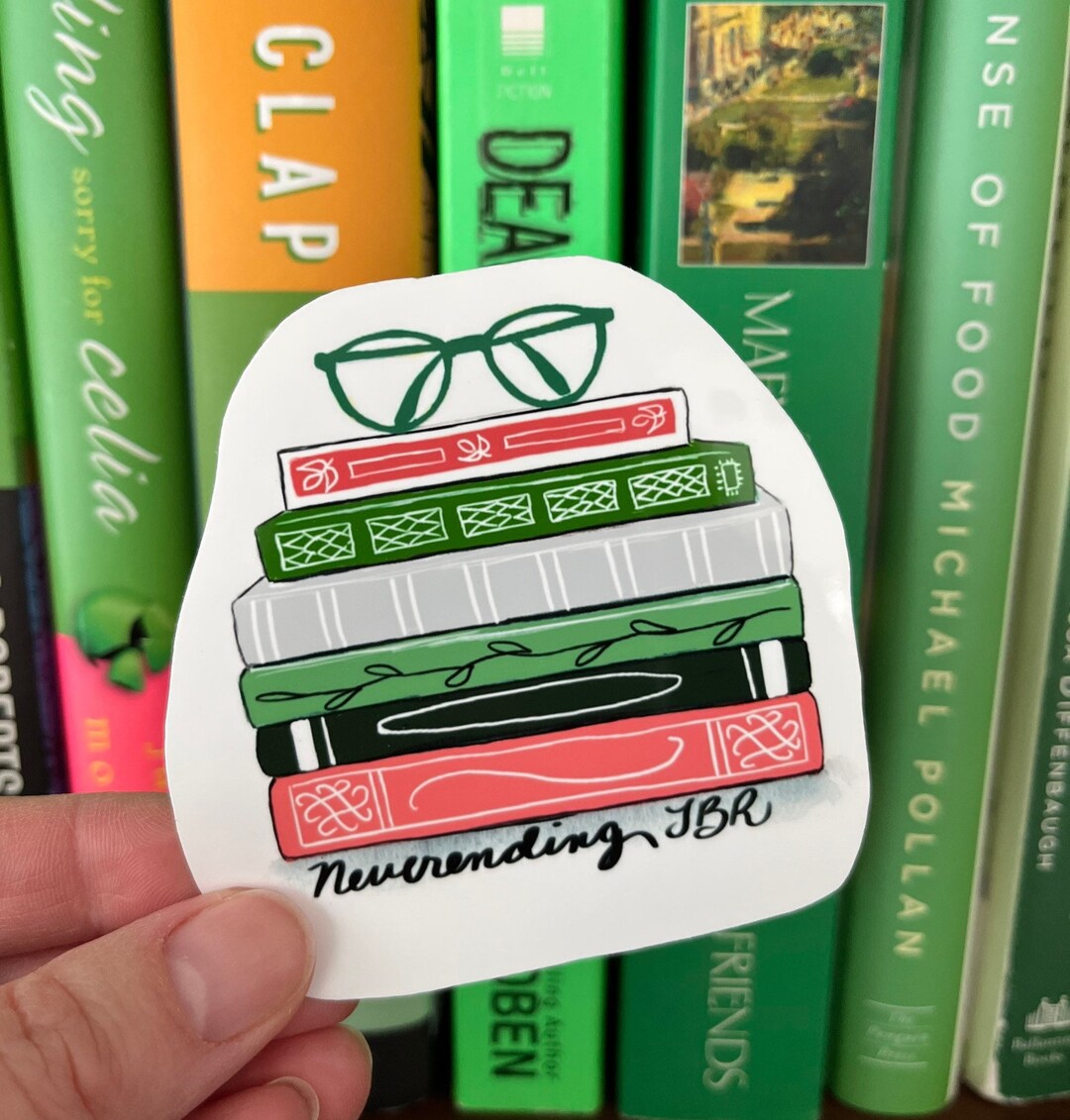 Book Stack TBR Laptop Sticker- Aesthetic, Weatherproof Sticker for Laptop, Kindle, Waterbottle ...