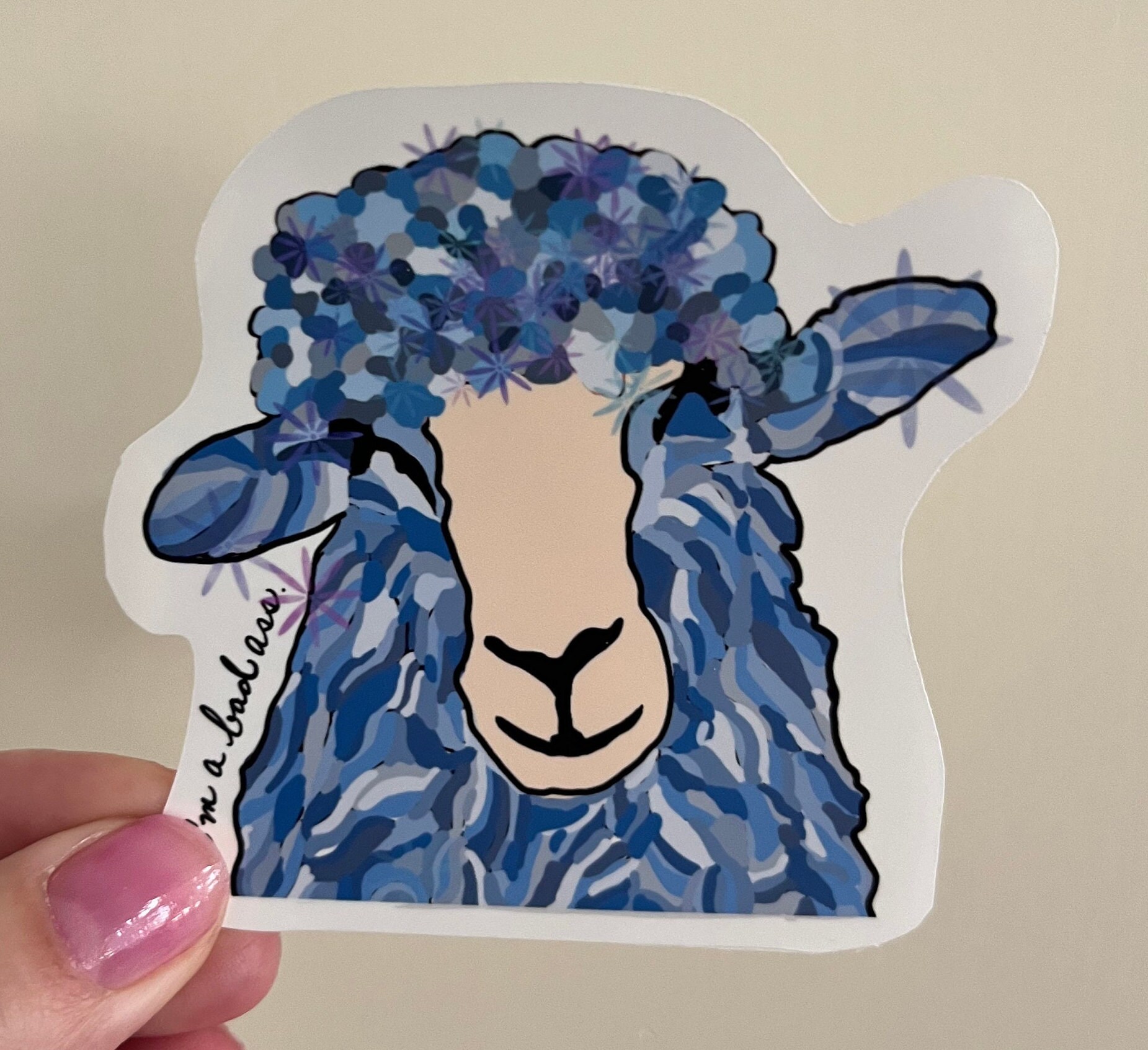 Sheep Sticker- Aesthetic, Weatherproof Sticker for Laptop, Kindle ...
