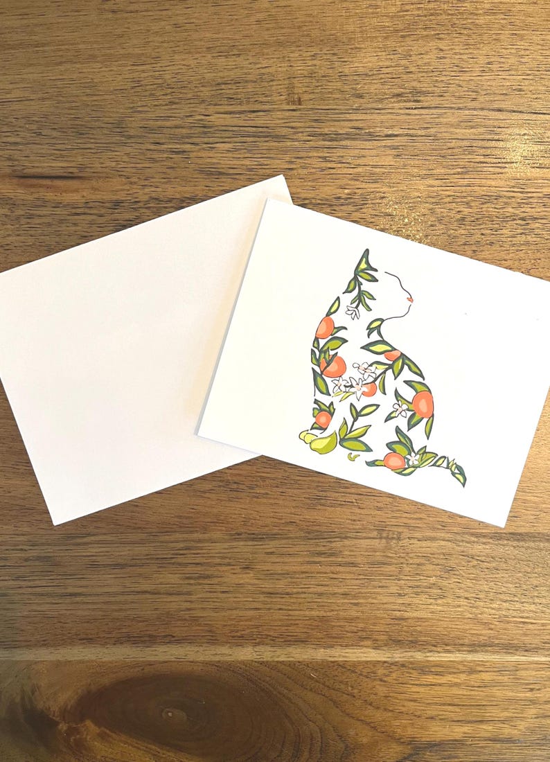 CAT NOTECARDS, Greeting Card Set- Stationary, Sets of 4 or 8, Blank ...